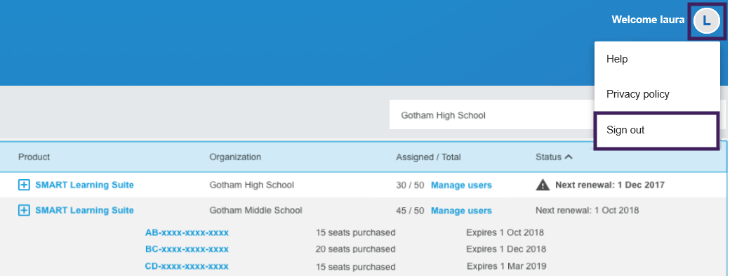 Iniciando sesión - SMART Admin Portal