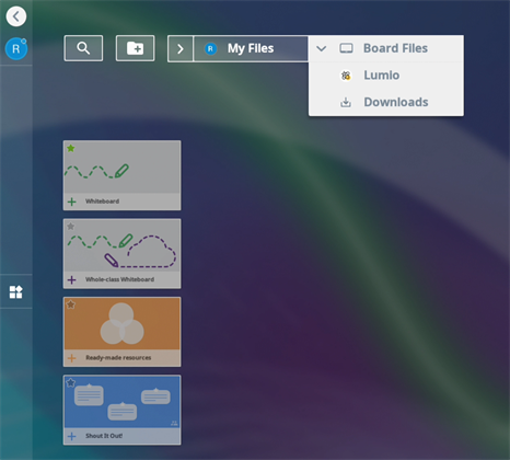 Open a Lumio by SMART lesson on the display - iQ 3