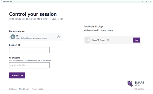 Sharing from a Windows computer - Screen sharing
